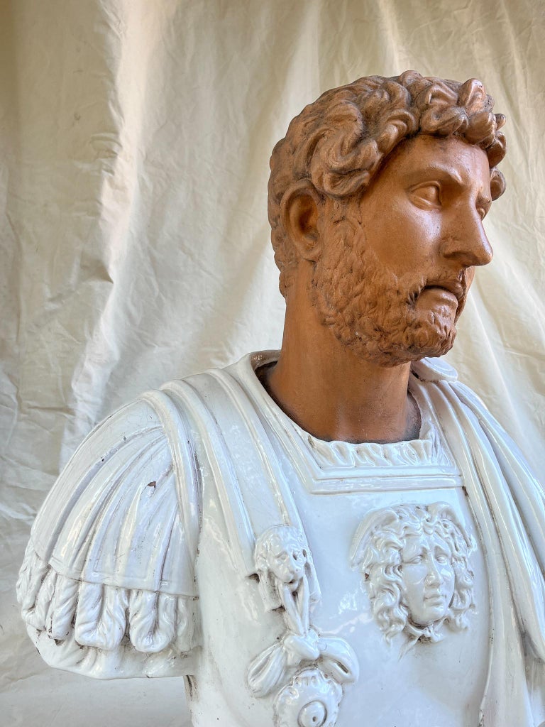 Pair of Busts of Emperors Marcus Aurelius and Augustus in terracotta at ...