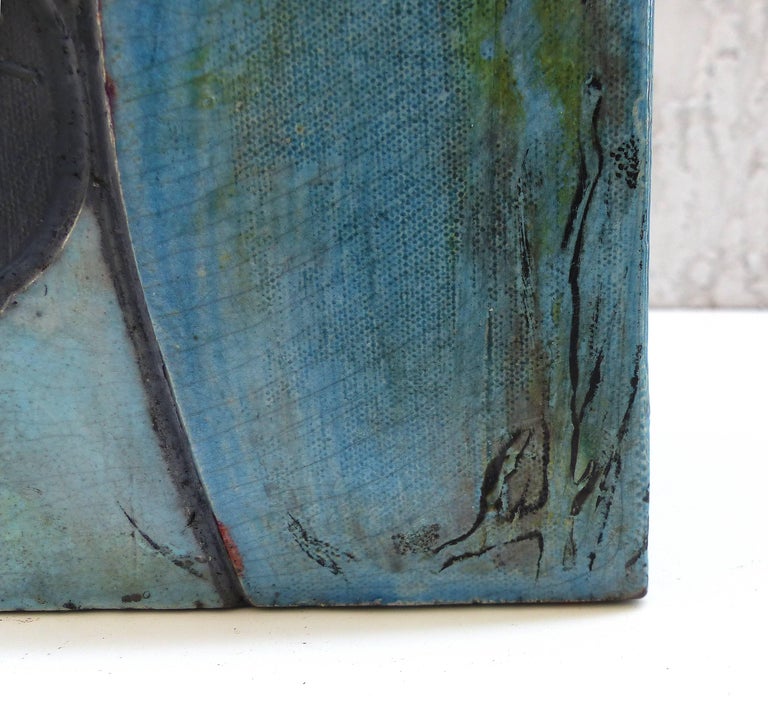 Pair of circa 1980s Abstract Hand Built Modern Glazed Pottery Vases at ...