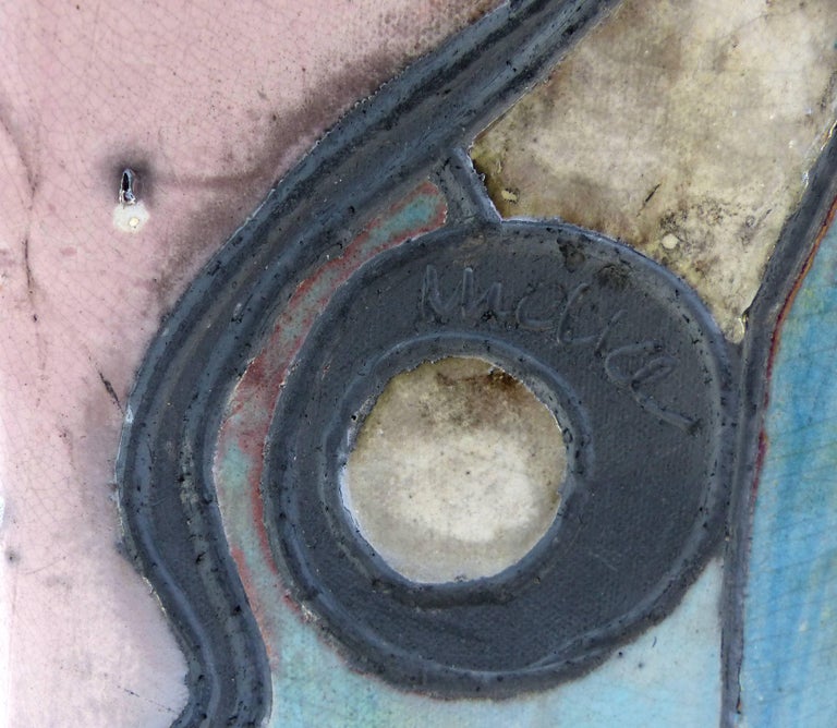 Pair of circa 1980s Abstract Hand Built Modern Glazed Pottery Vases at ...