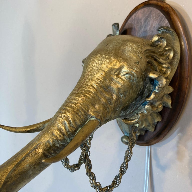 Pair of circa 1880 English Brass Sconces in the Form of Elephant Heads ...