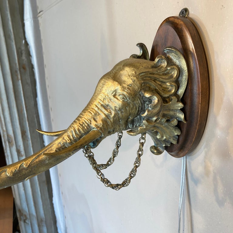 Pair of circa 1880 English Brass Sconces in the Form of Elephant Heads ...