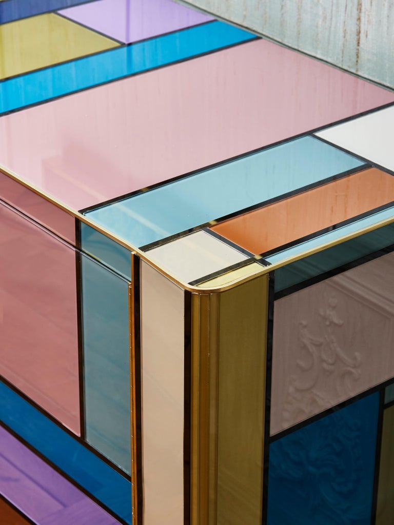 Pair of Cabinets in Tainted Mirror, by Studio Glustin at 1stDibs