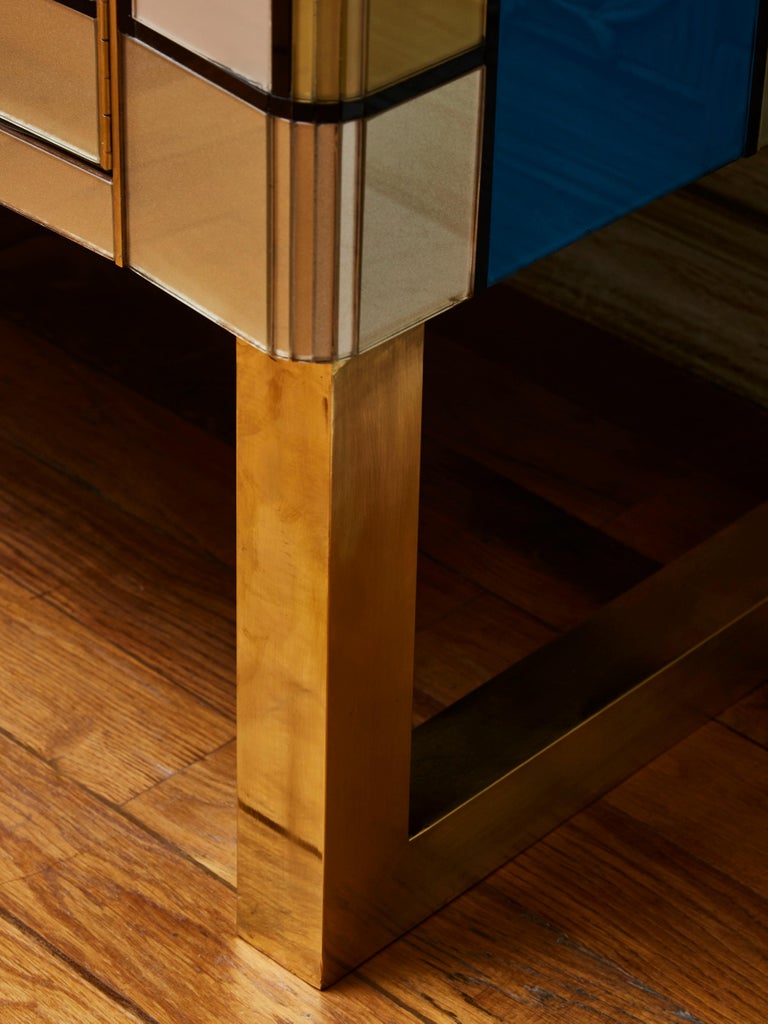 Pair of Cabinets in Tainted Mirror, by Studio Glustin at 1stDibs