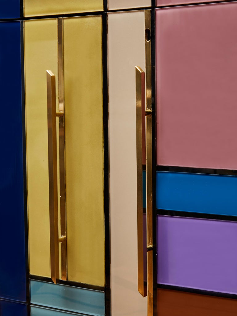 Pair of Cabinets in Tainted Mirror, by Studio Glustin at 1stDibs