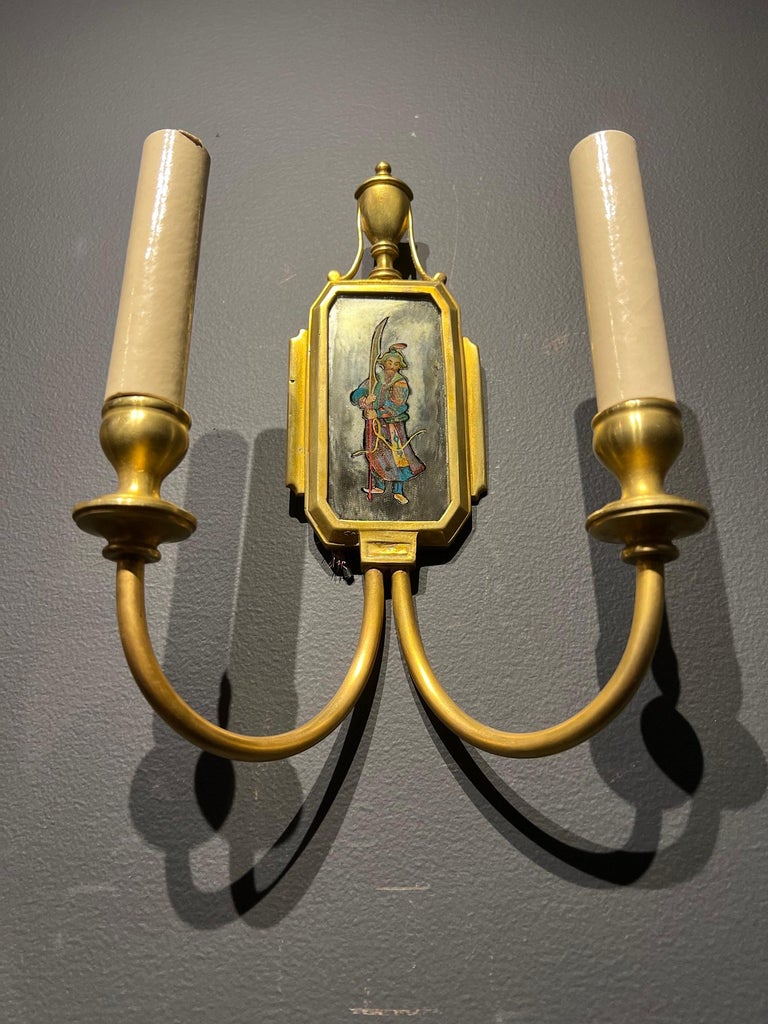 Pair of Caldwell Chinoiserie Design Sconces, Circa 1900 For Sale at 1stDibs