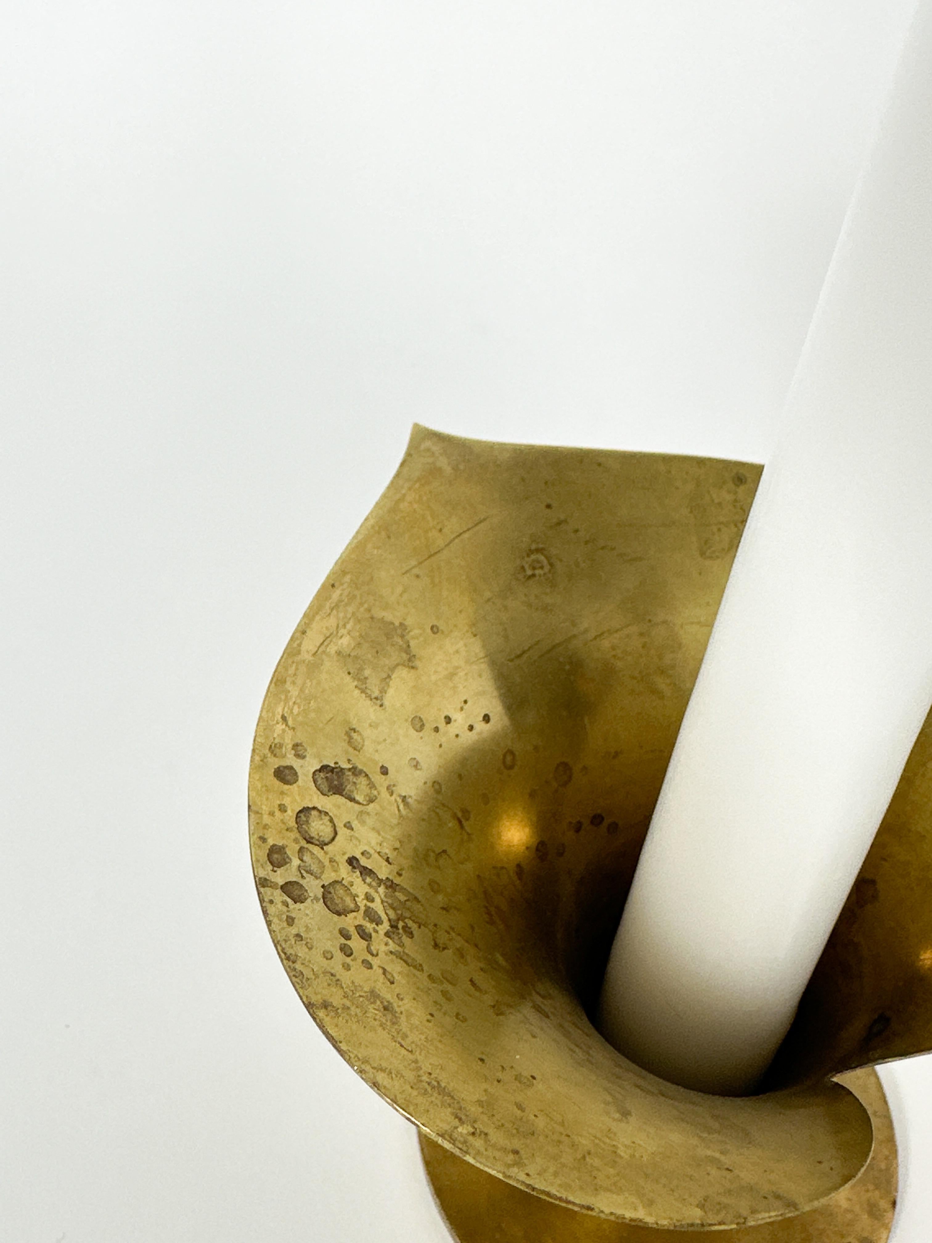 Pair of Calla Lily Candle Holders Carl Einar Borgström Brass Ystad ...
