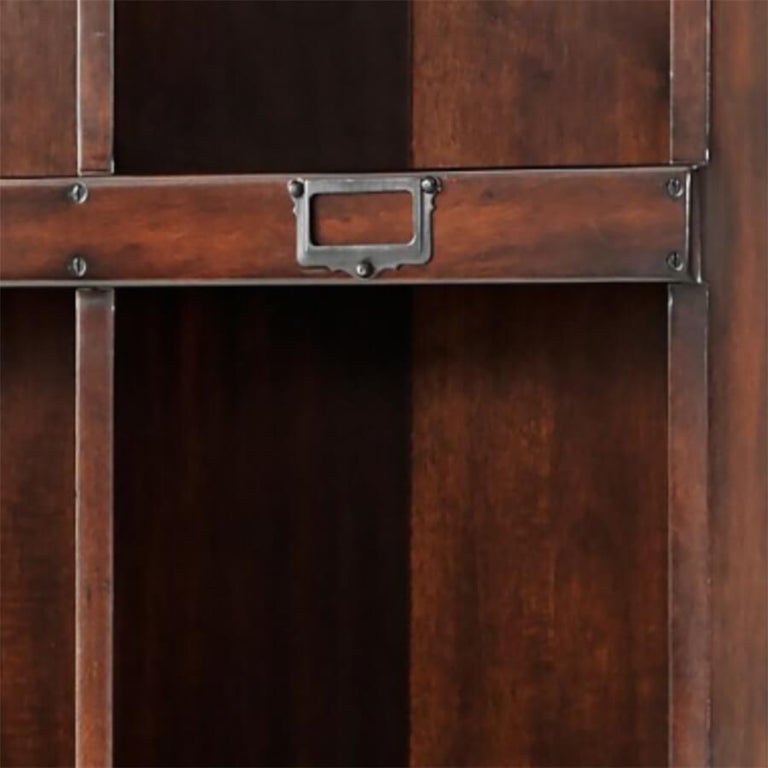 Pair of Campaign Style Bookcases For Sale at 1stdibs