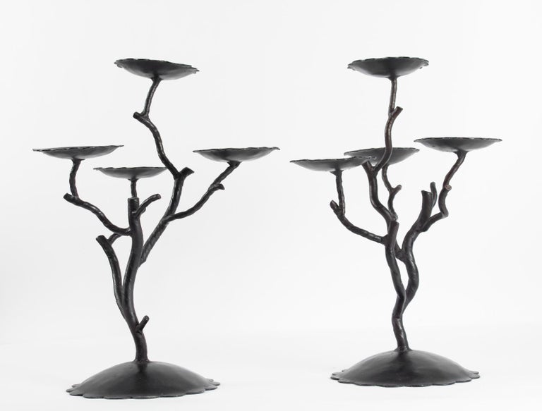 Pair of Candelabra 4 Branches, 20th Century, Modern Art For Sale at 1stDibs