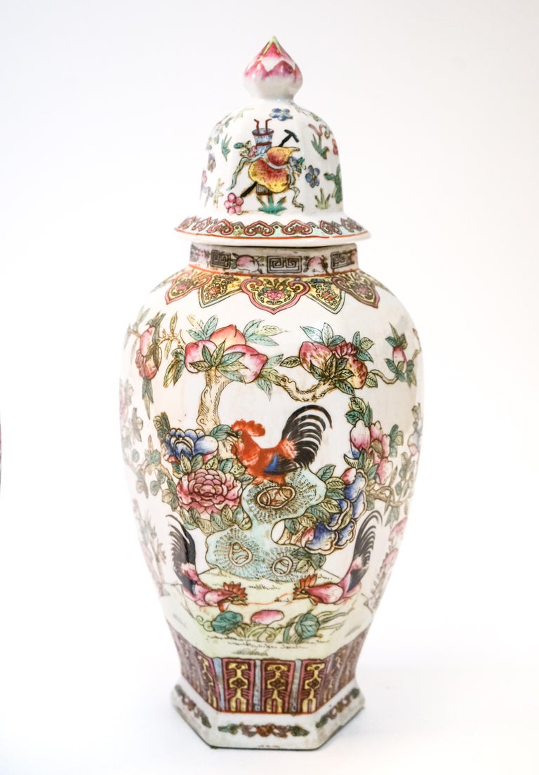 Pair of Canton Porcelain Jars, circa 1950 For Sale at 1stDibs