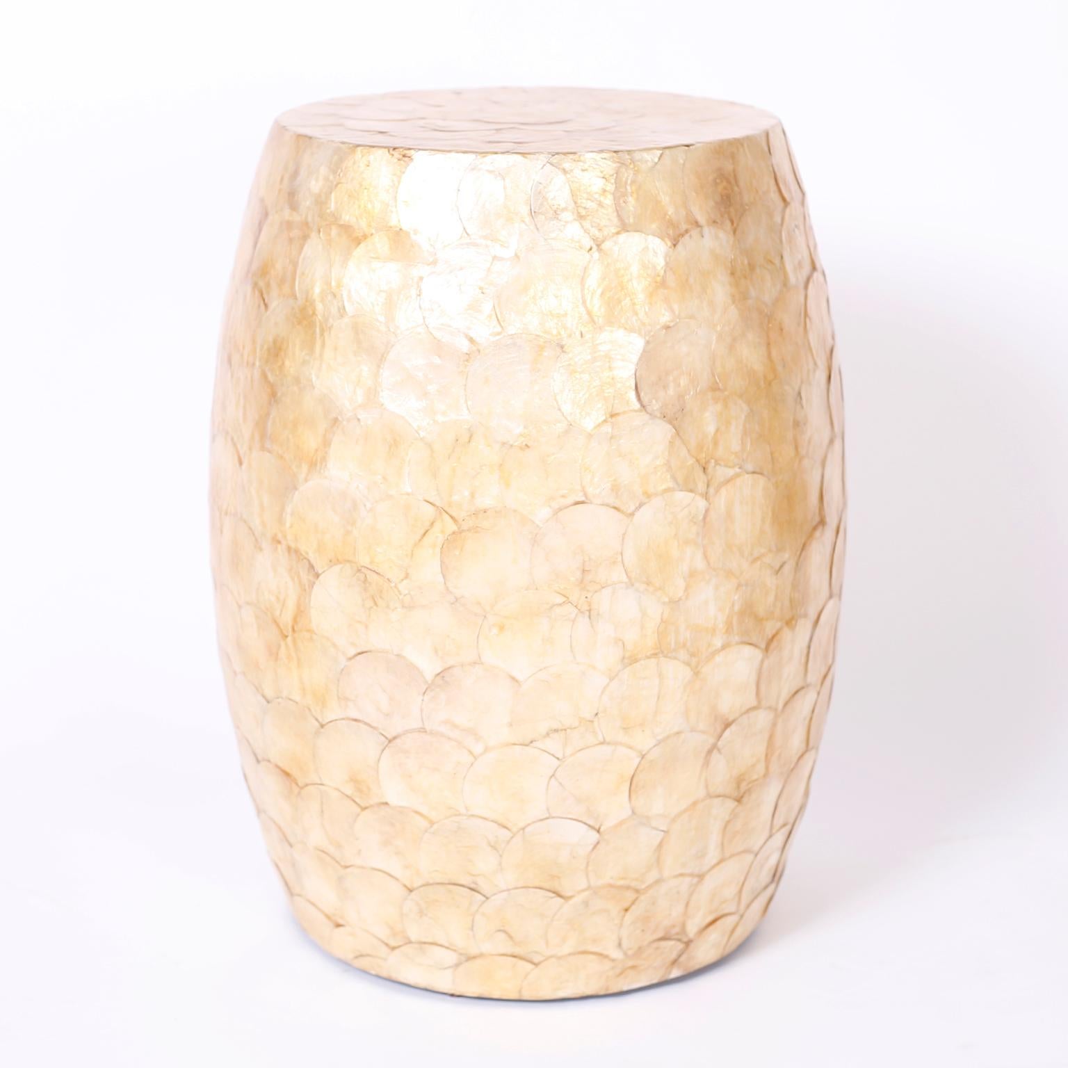 Pair of Capiz Shell Garden Seats at 1stDibs | capiz shell stool, capiz ...