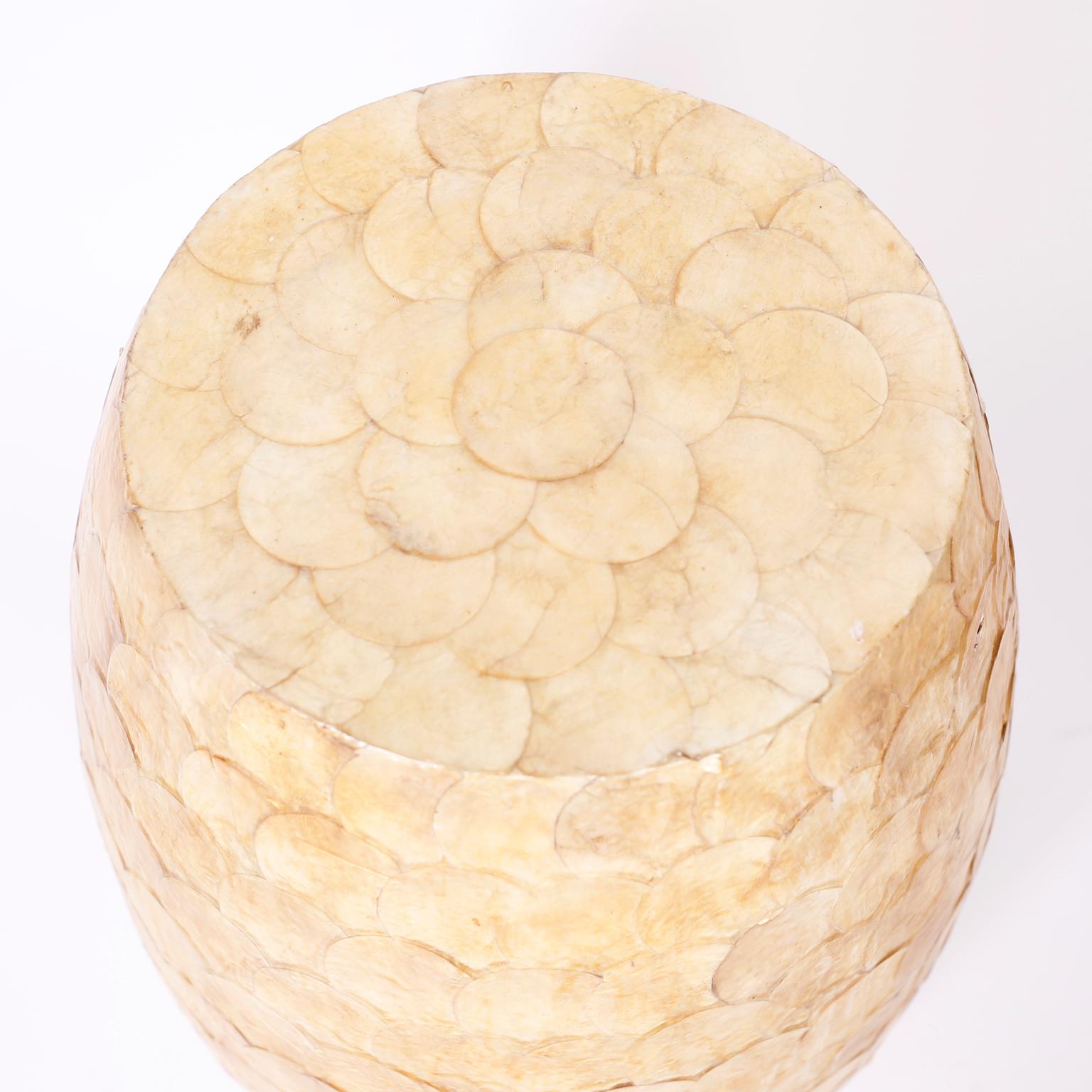 Pair of Capiz Shell Garden Seats at 1stDibs | capiz shell stool, capiz ...