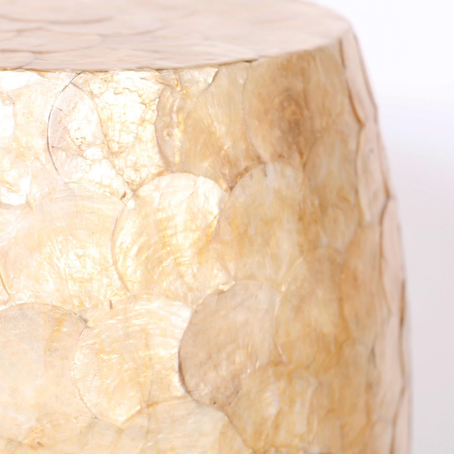 Pair of Capiz Shell Garden Seats at 1stDibs | capiz shell stool, capiz ...