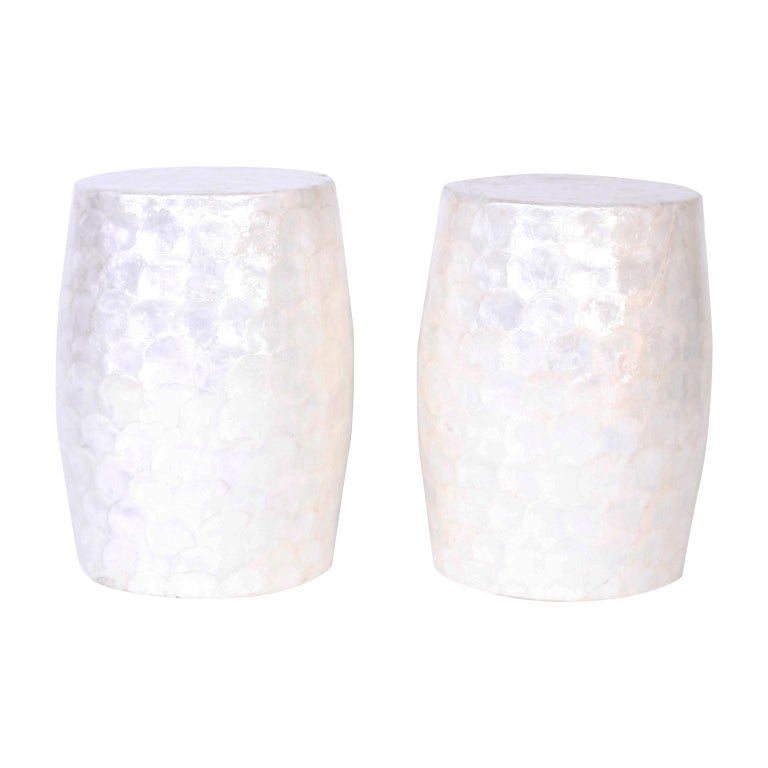 Pair of Capiz Shell Garden Seats at 1stDibs