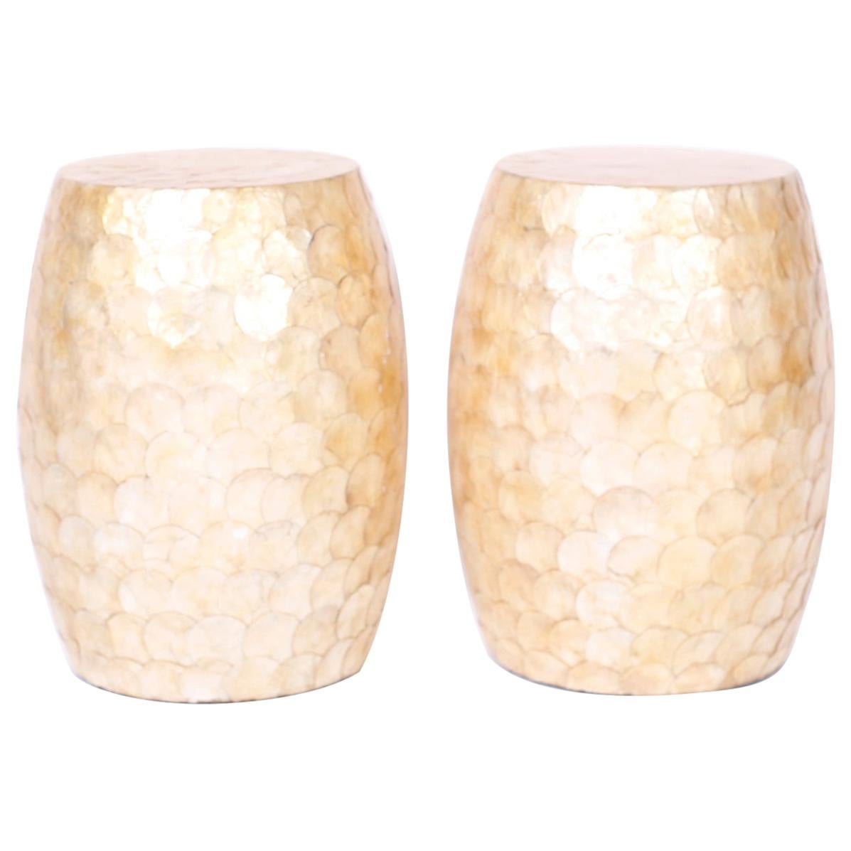 Pair of Capiz Shell Garden Seats at 1stDibs | capiz shell stool, capiz ...