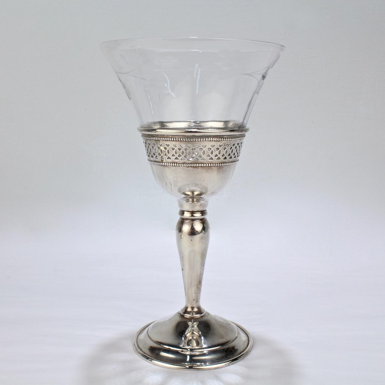 Pair of Cartier Sterling Silver Midcentury Sterling Silver and Glass ...