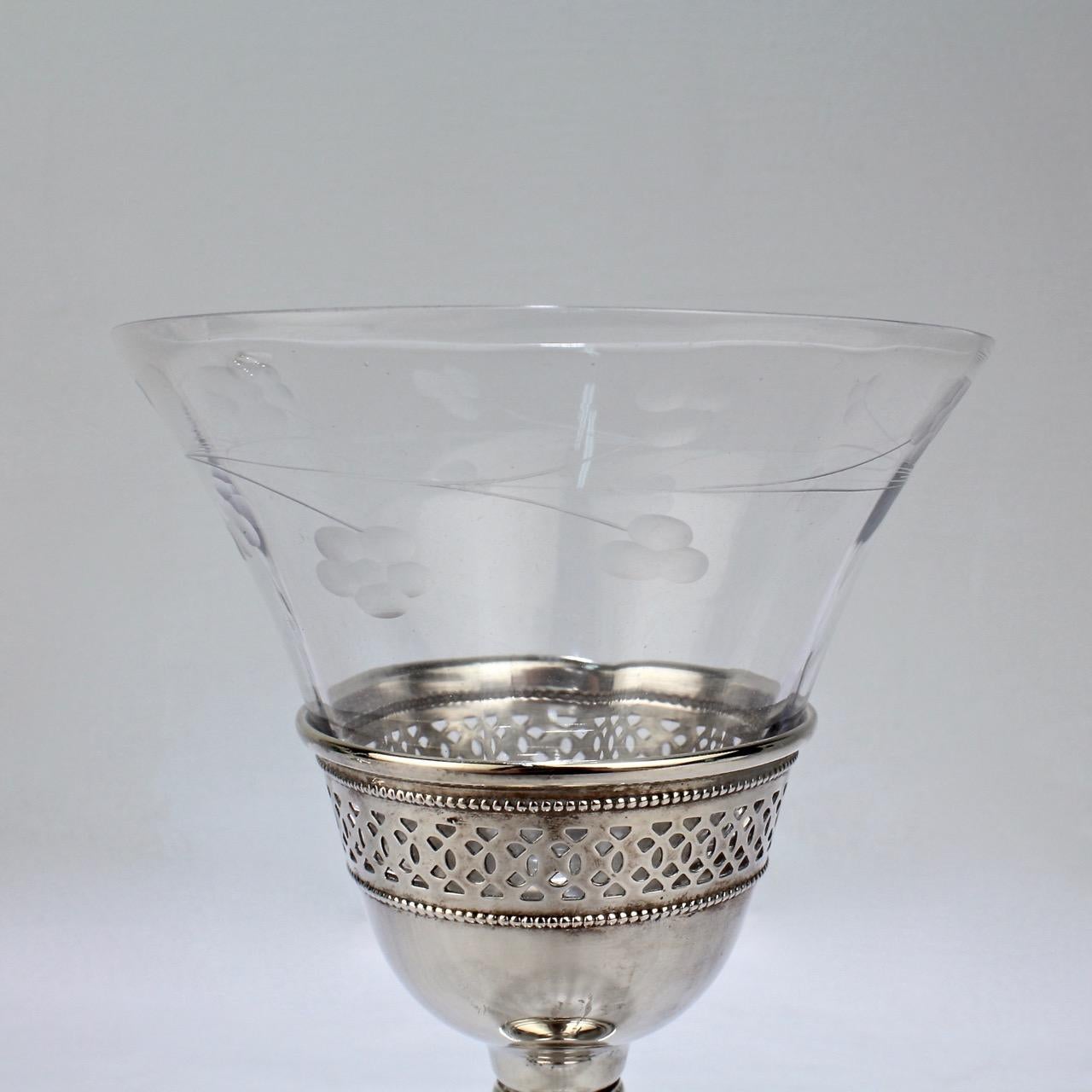 Pair of Cartier Sterling Silver Midcentury Sterling Silver and Glass ...
