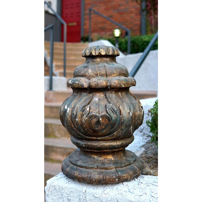 Pair of Carved and Giltwood Italian Architectural Finials For Sale at ...