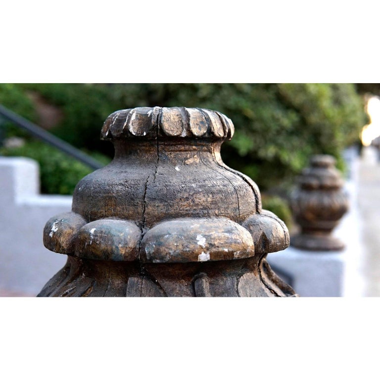 Pair of Carved and Giltwood Italian Architectural Finials For Sale at ...