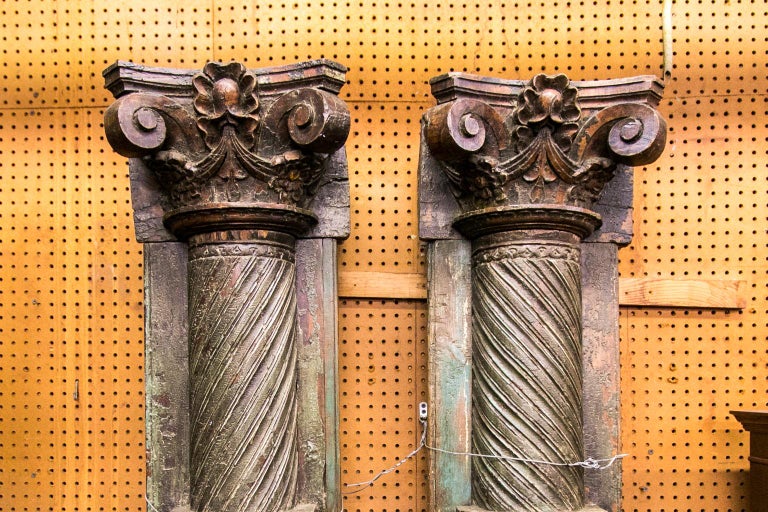 Pair of Carved and Painted Pilasters For Sale at 1stDibs | pilasters ...