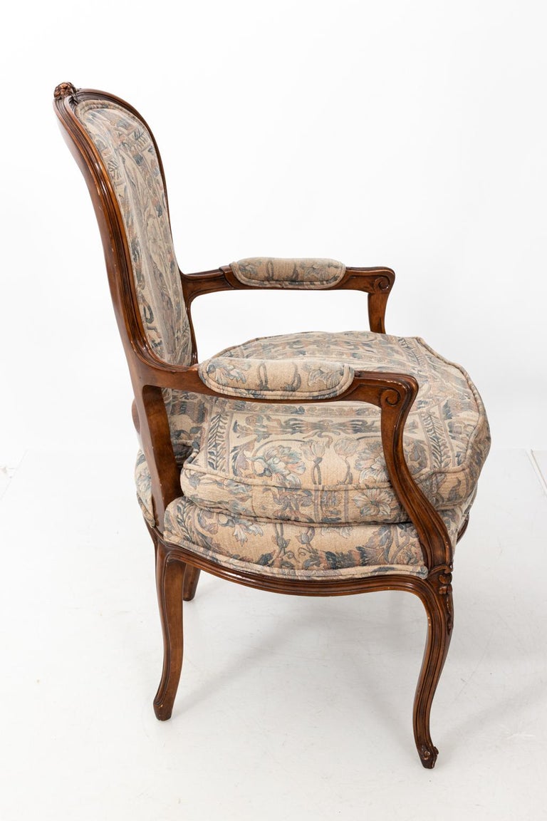 Pair of Carved French Rococo Style Armchairs at 1stDibs