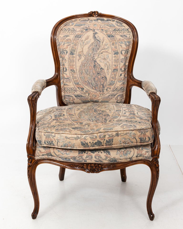 Pair of Carved French Rococo Style Armchairs at 1stDibs