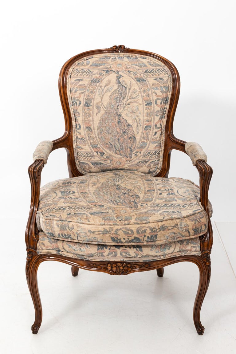 Pair of Carved French Rococo Style Armchairs at 1stDibs