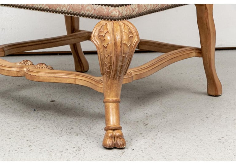 Pair of Carved Hall Chairs with Nail Head Decoration For Sale at 1stDibs