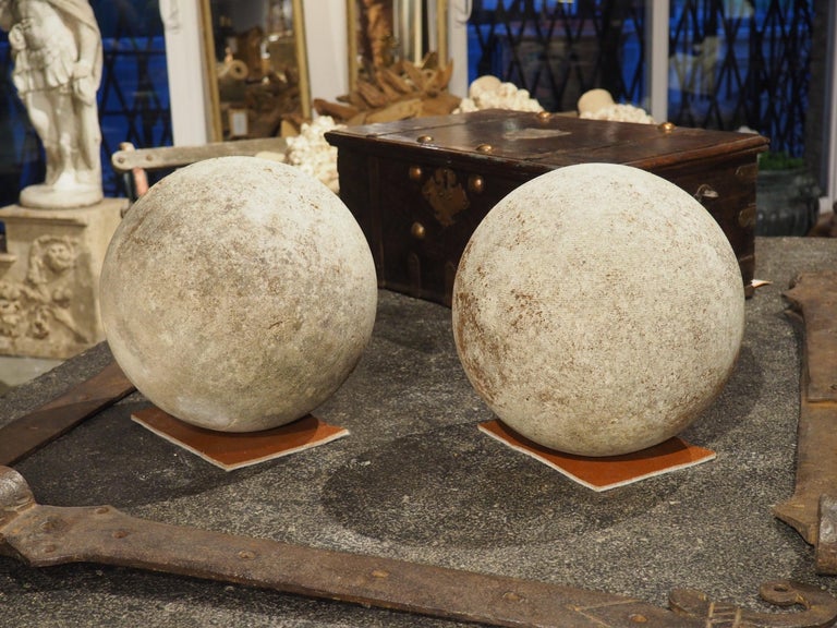 Pair of Carved Limestone Garden Spheres from Italy at 1stDibs ...