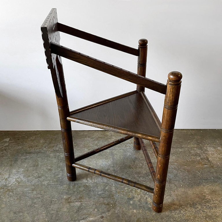 Pair of Carved Nordic Oak Corner Chairs For Sale at 1stDibs