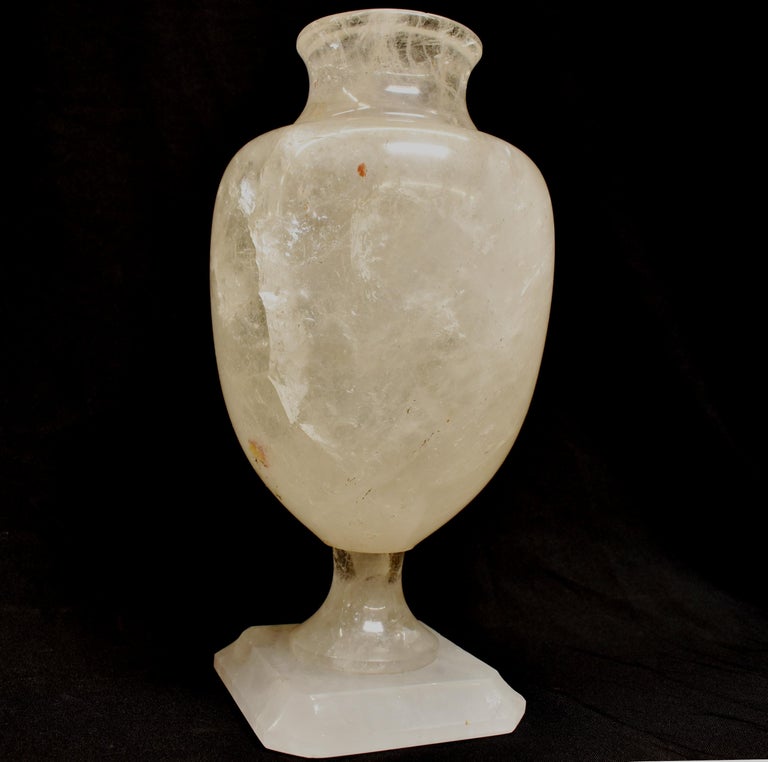 Pair of Carved Rock Crystal Vases at 1stDibs