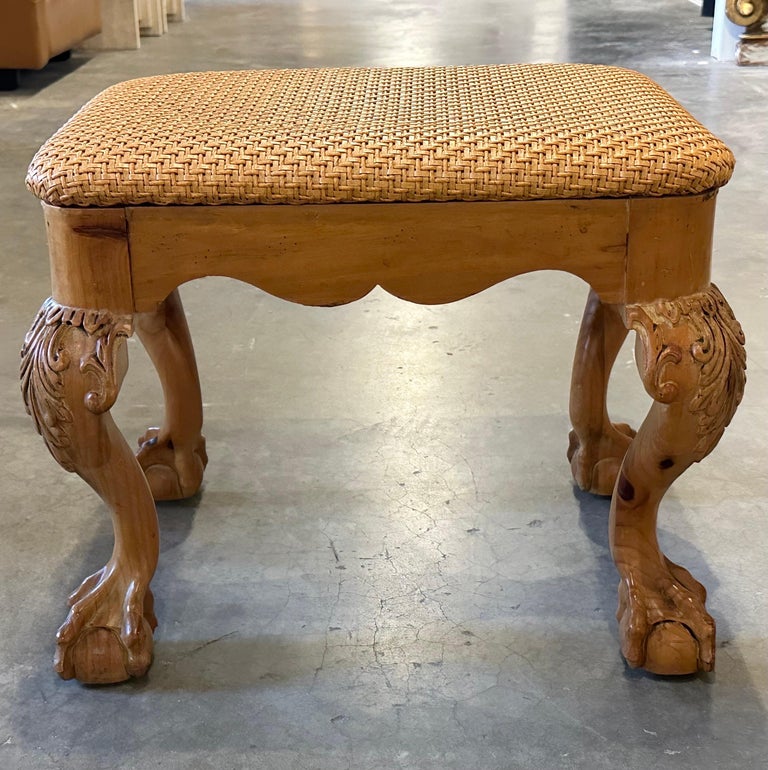 Pair of Carved Wood Stools For Sale at 1stDibs