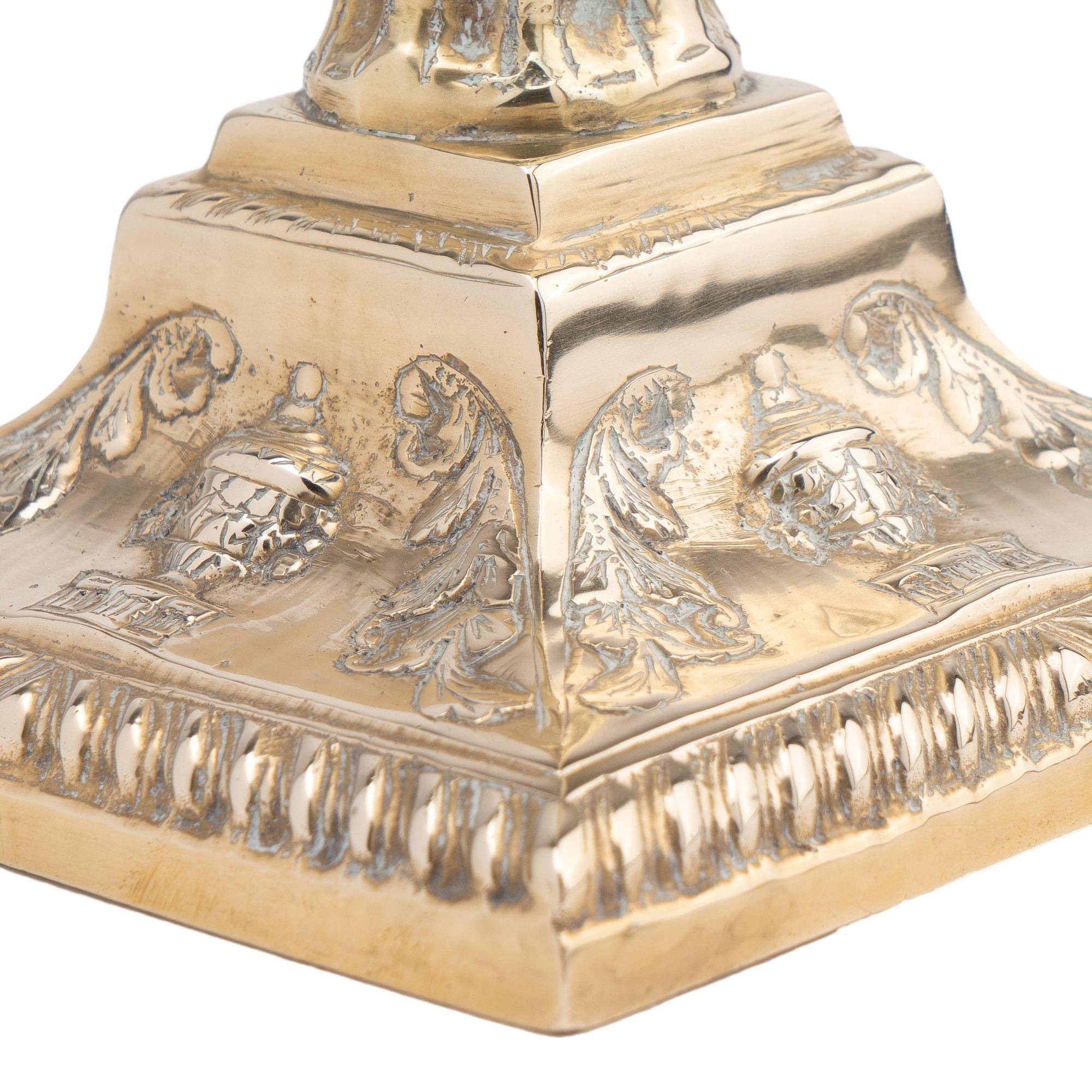 Pair of cast cluster column candlesticks by Martin, Hall and Co Ltd ...