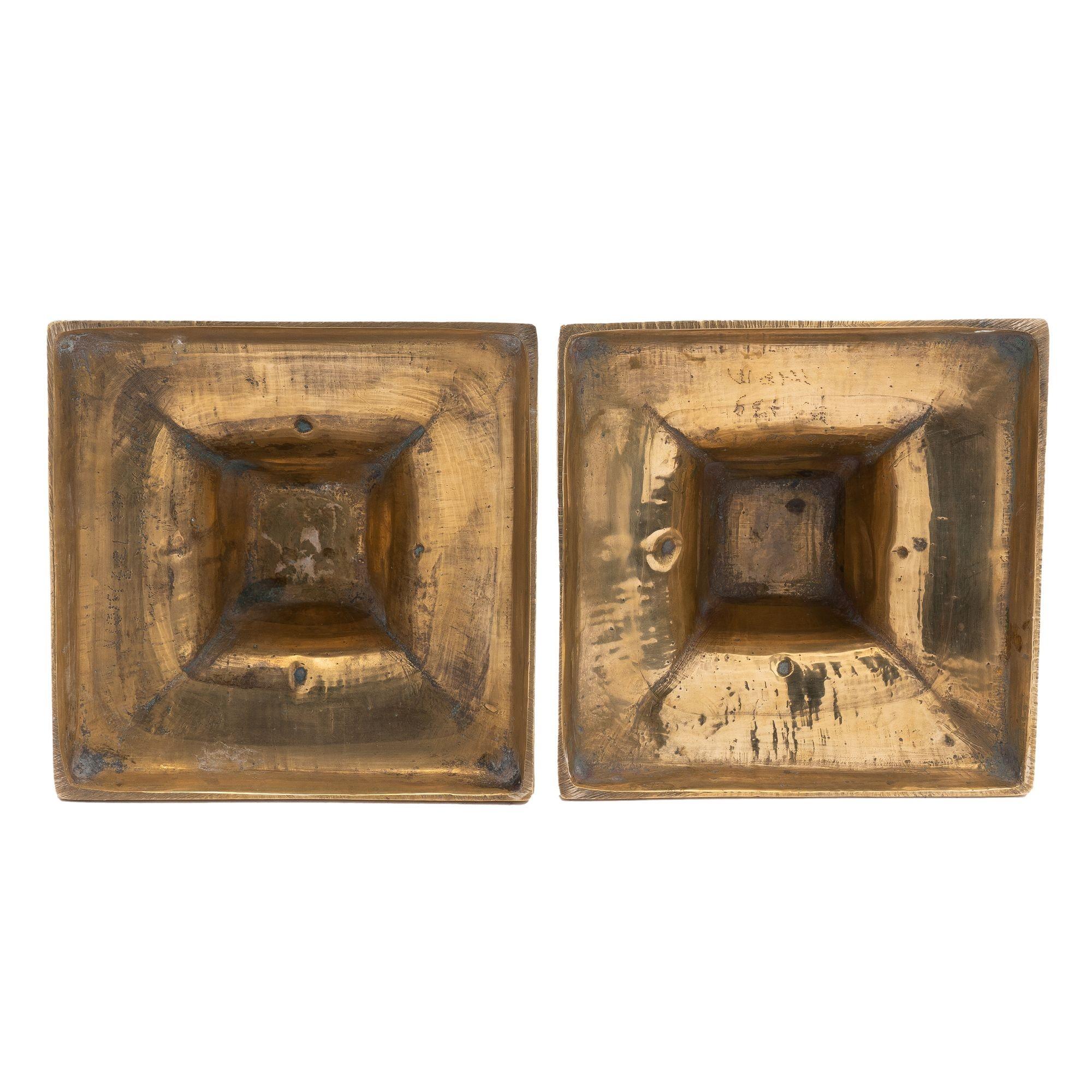 Pair of cast cluster column candlesticks by Martin, Hall and Co Ltd ...