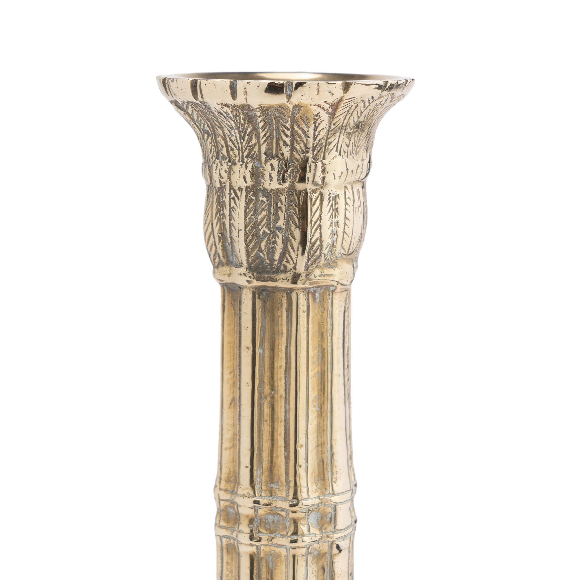 Pair of cast cluster column candlesticks by Martin, Hall and Co Ltd ...