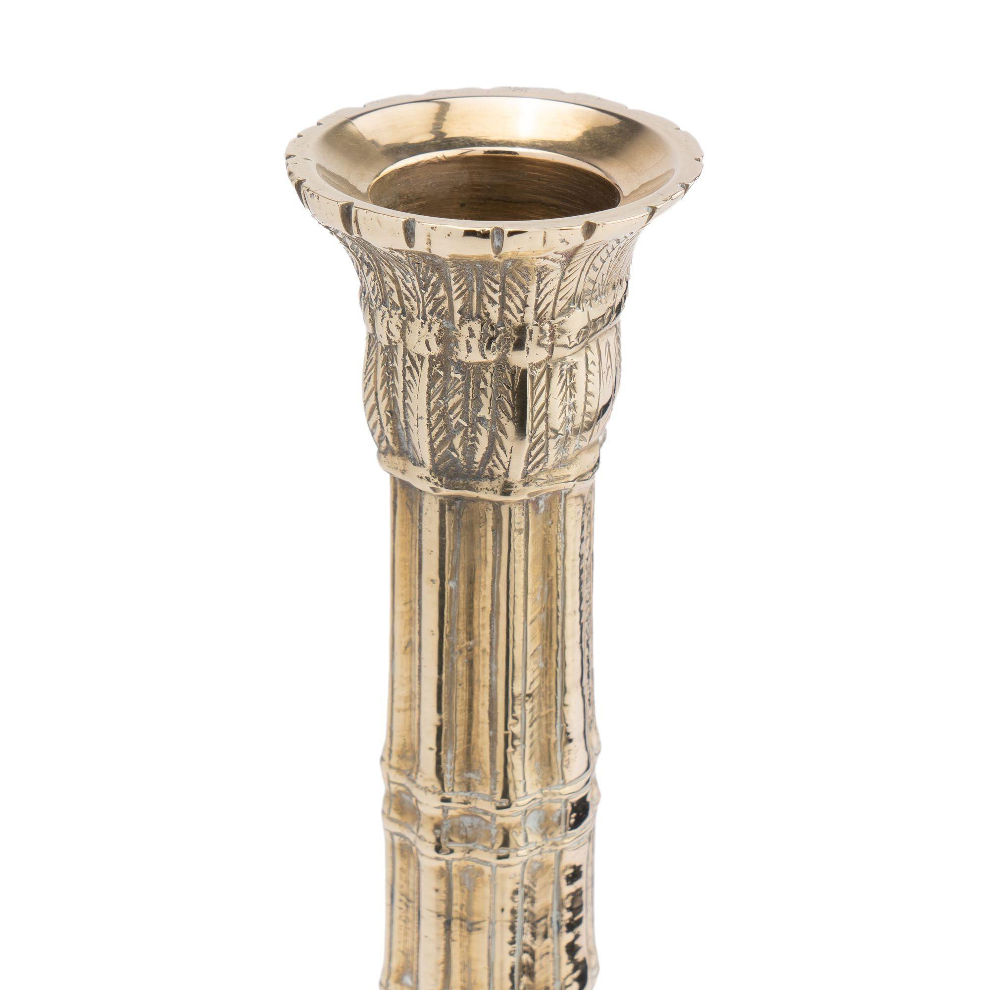 Pair of cast cluster column candlesticks by Martin, Hall and Co Ltd ...