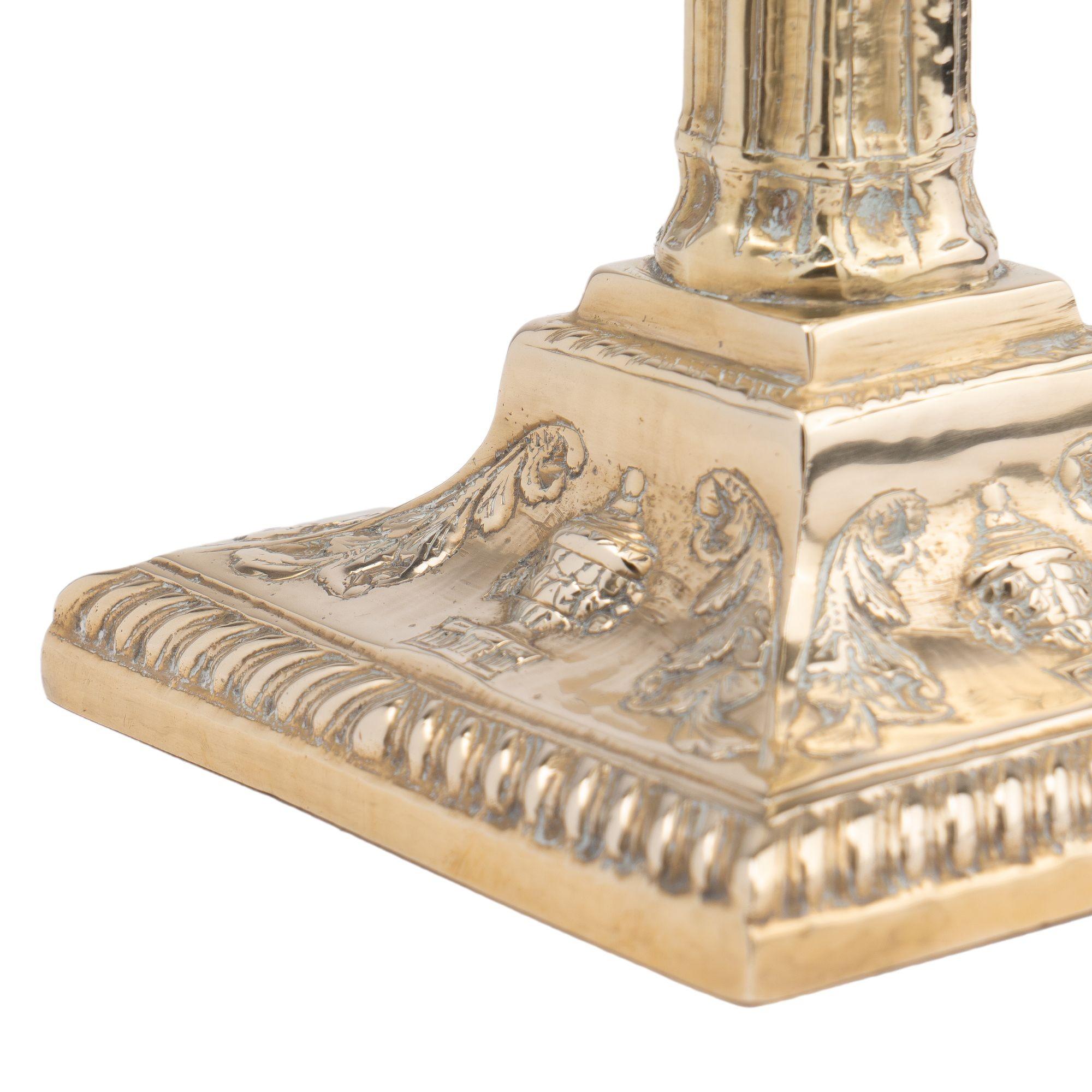 Pair of cast cluster column candlesticks by Martin, Hall and Co Ltd ...