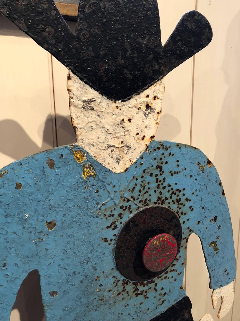 Pair of Cast-Iron Cowboy Shooting Gallery Targets For Sale at 1stDibs