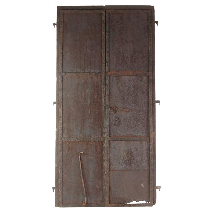 Vintage Industrial Steel Plate Fire Door from 1915 Print Factory at 1stDibs