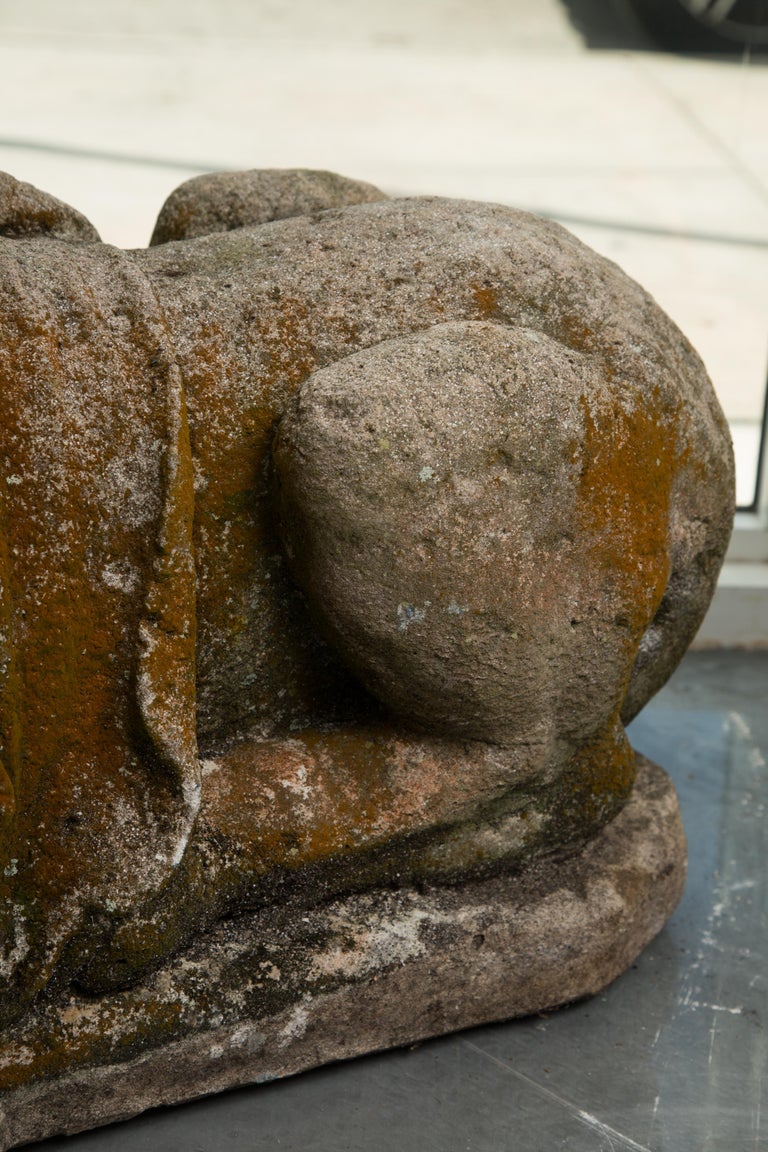 Pair of Cast Stone Egyptian Revival Sphinx Figures at 1stDibs