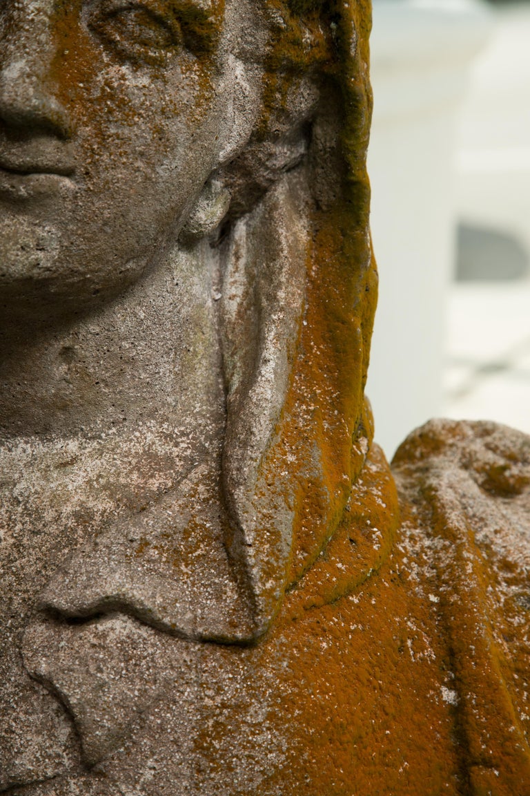 Pair of Cast Stone Egyptian Revival Sphinx Figures at 1stDibs