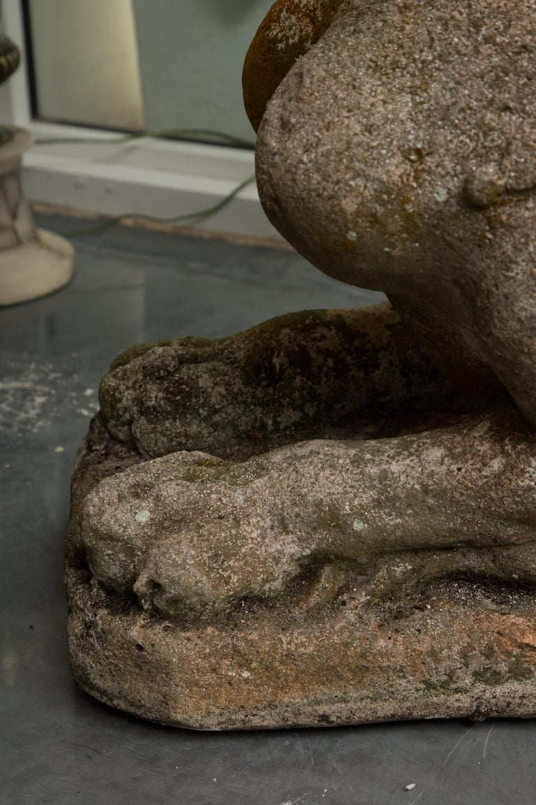 Pair of Cast Stone Egyptian Revival Sphinx Figures at 1stDibs