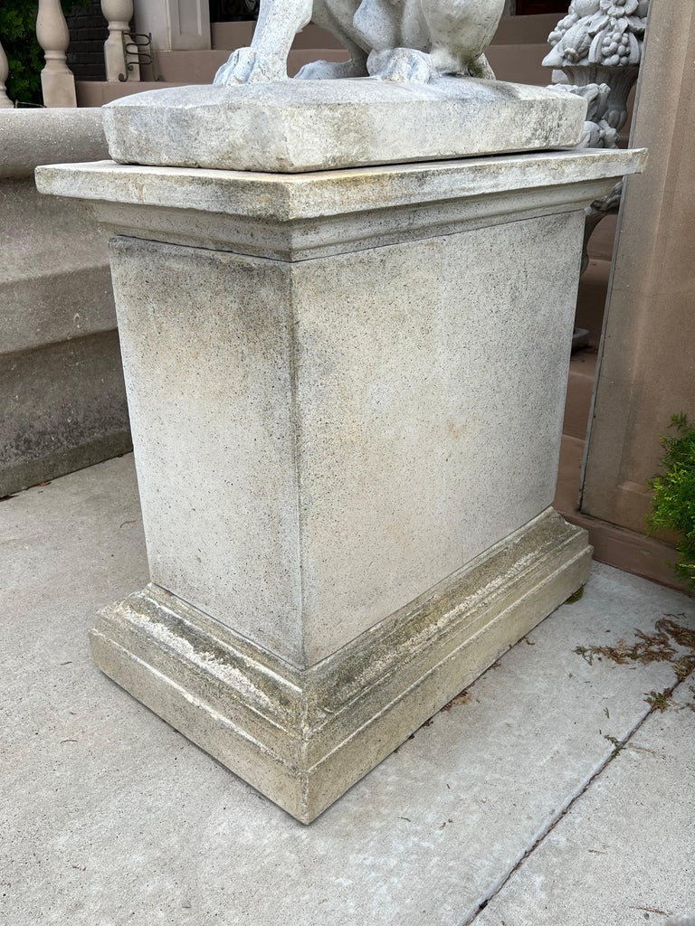 Pair of Cast Stone European Pointers on Pedestals after Jacquemart ...