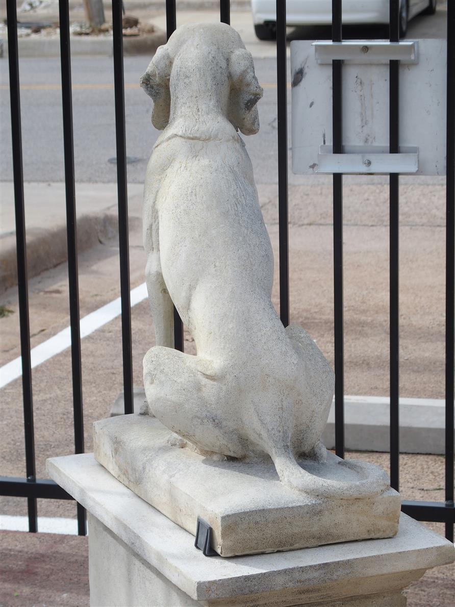 Pair of Cast Stone European Pointers on Pedestals after Jacquemart ...