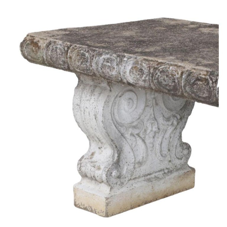 Pair of Cast Stone Garden Benches For Sale at 1stDibs