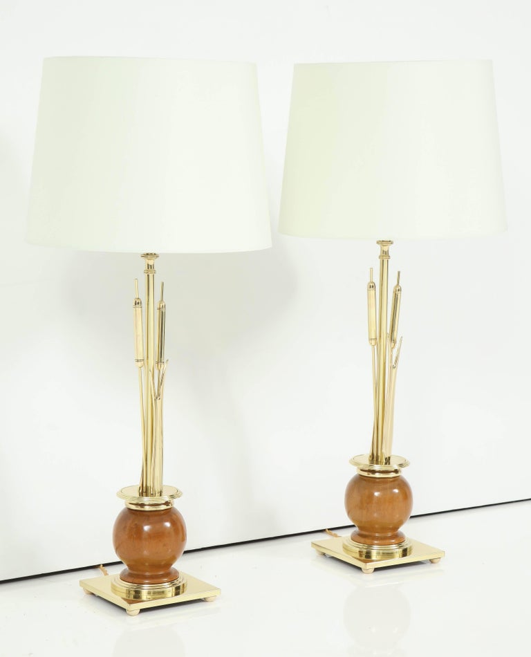 Pair of Cat Tail Lamps For Sale at 1stDibs