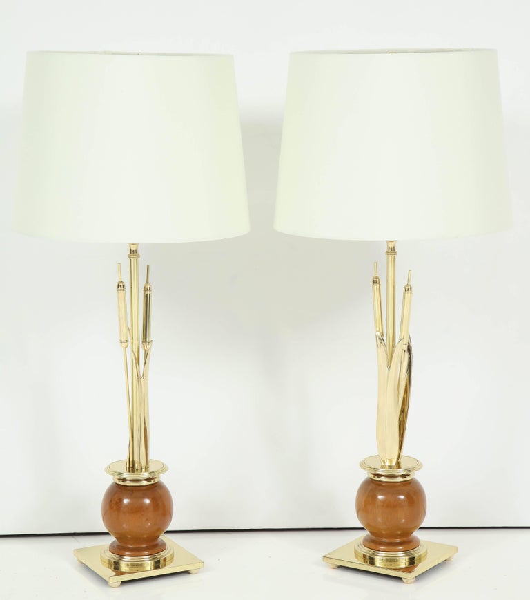 Pair of Cat Tail Lamps For Sale at 1stDibs