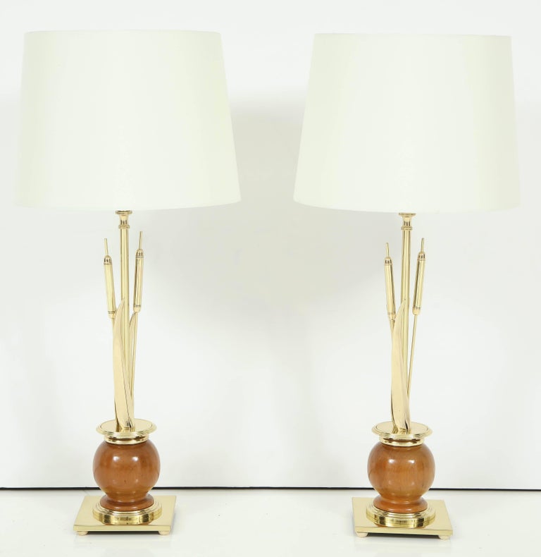 Pair of Cat Tail Lamps For Sale at 1stDibs