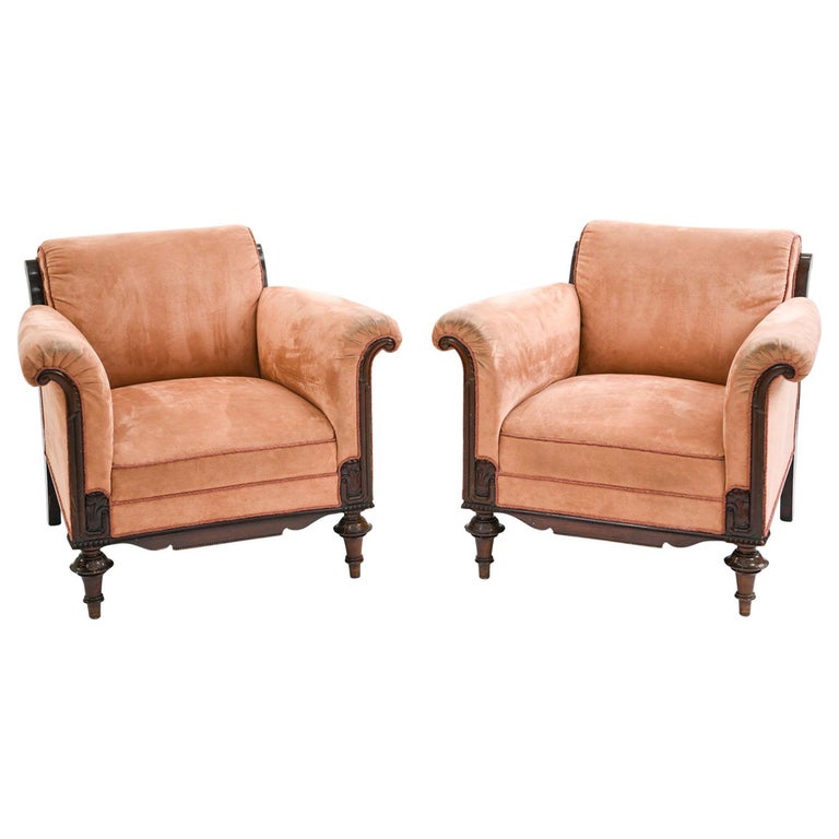Pair of C.B. Hansen Lounge Chairs Attributed to Johan Rohde For Sale at ...