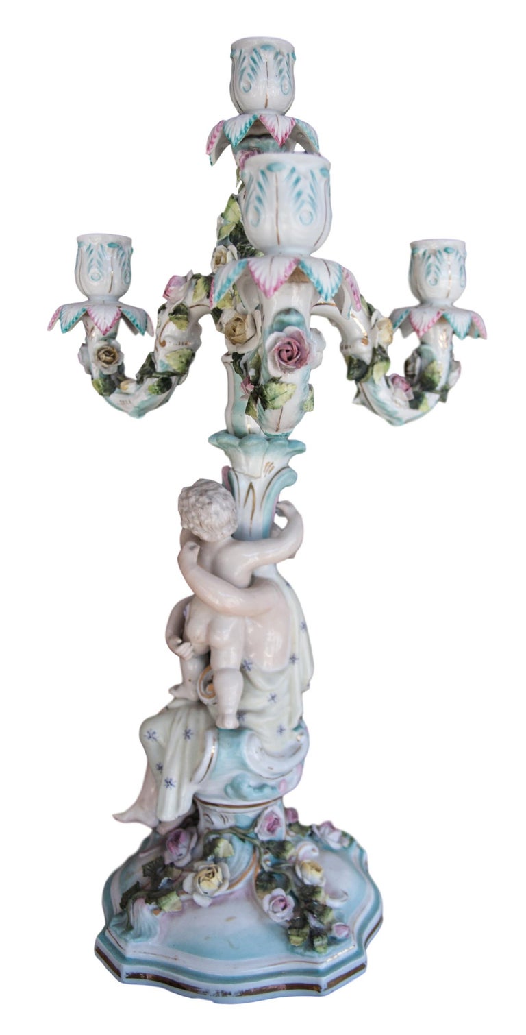 Pair of Century Dresden Porcelain Candlesticks, circa Late 19th Century ...