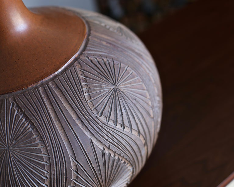 Pair of Ceramic Earthgender Lamps by David Cressey and Robert Maxwell ...